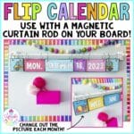 Daily Flip Calendar Cards in Bright Colors - A Cupcake for a Teacher