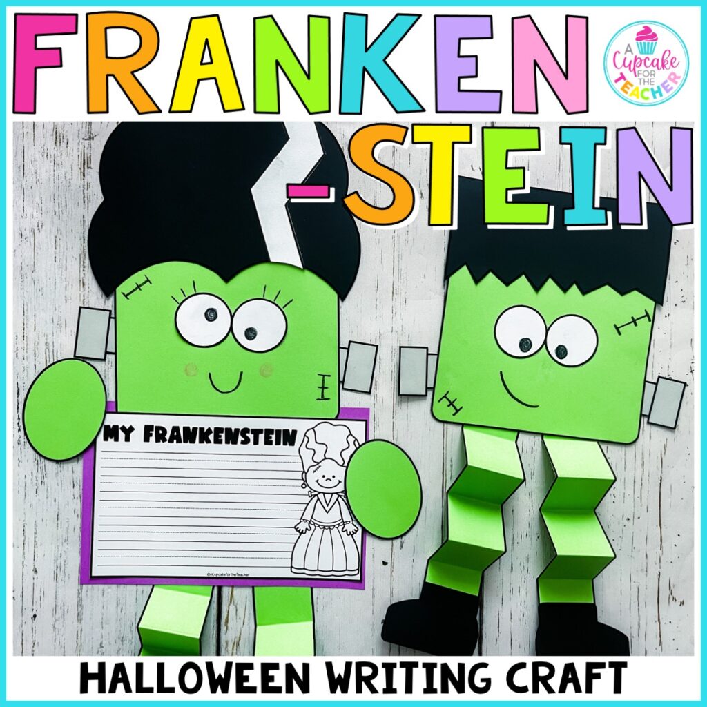 Frankenstein Halloween Craft, Writing Activity, and Bulletin Board - A ...