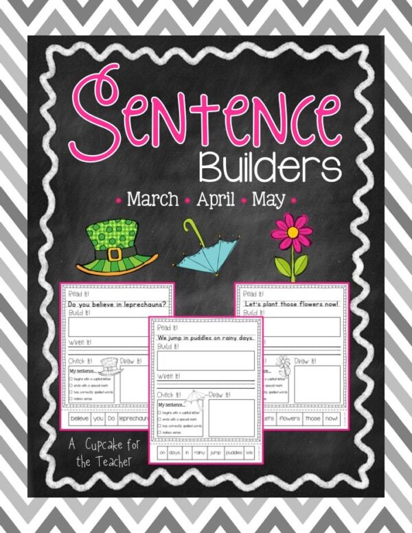 Sentence Builders {Printables!} March, April, May -Plus a Freebie! - A ...