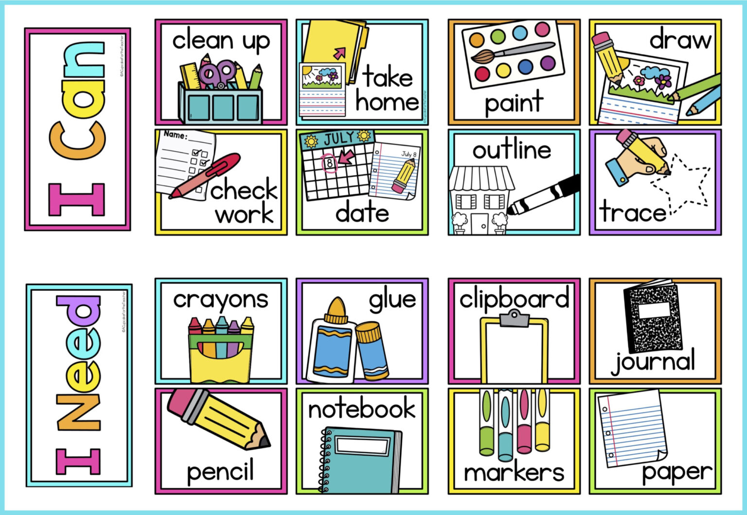 Picture Direction Cards for Classroom Management